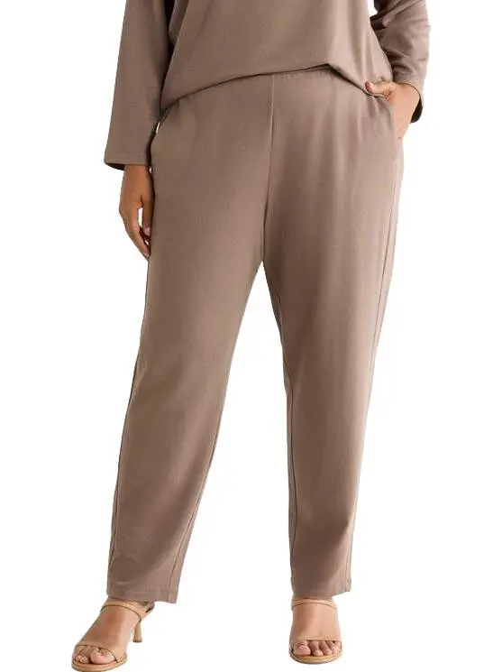 Eileen Fisher Stretch Organic Cotton Slouch Ankle Pants - Tan