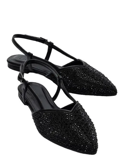 PROLOGUE SHOES Rexton Embellished Slingback Pumps - Black