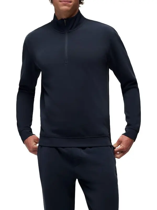 Prana Shea Soft Quarter Zip Pullover With Stand Collar - Nautical