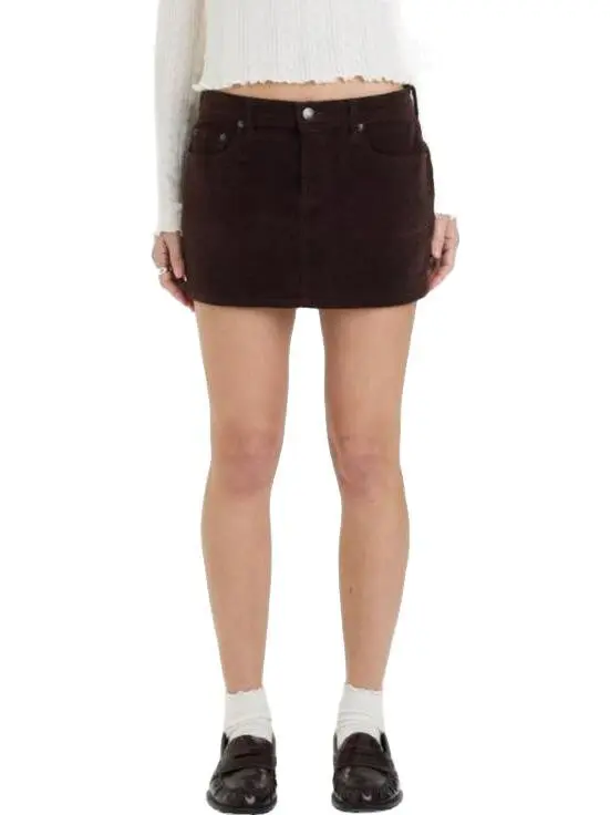 DAZE Corduroy A-line Miniskirt - Chocolate