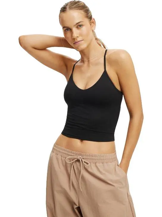 Cotton:on Active Ultra Soft V Neck Racer Back Tank - Black