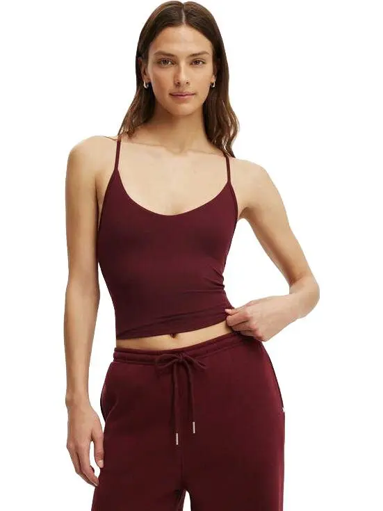 Cotton:on Active Ultra Soft V Neck Racer Back Tank - Gingerberry