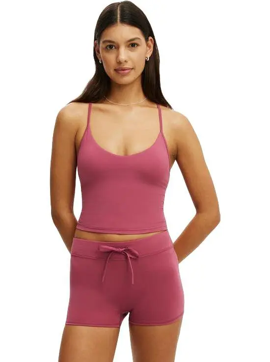 Cotton:on Active Ultra Soft V Neck Racer Back Tank - Raspberry Aura