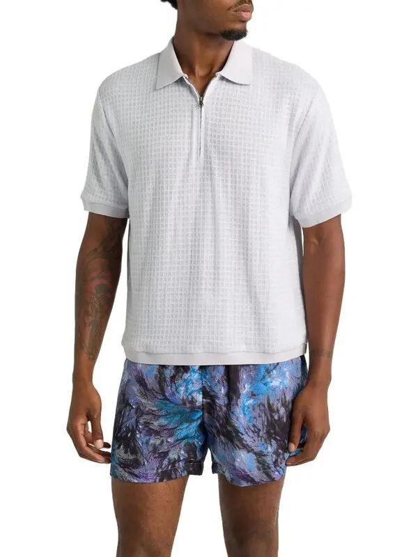 RIZORT Victor Micro Check Polo - Grey