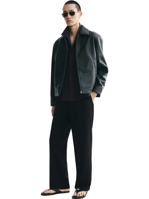 H&M Relaxed-fit Wide-leg Tailored Pants - Black