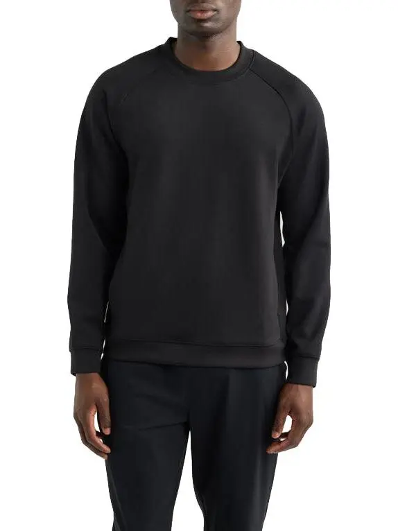 Zella Flex Double Knit Crewneck Sweatshirt - Black