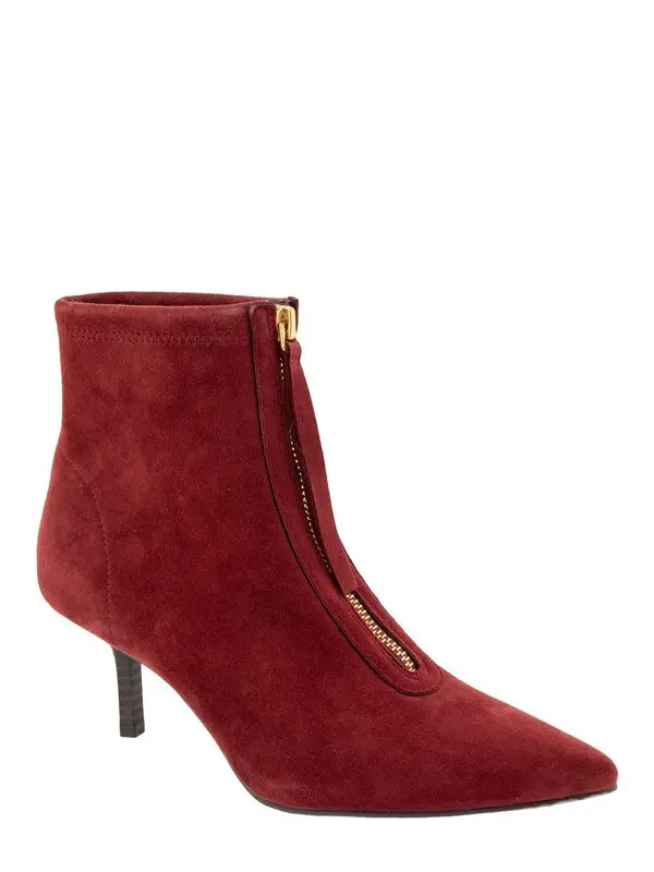 KENNETH COLE Udaya Bootie With Kitten Heel And Pointed Toe - Hot Coco Suede