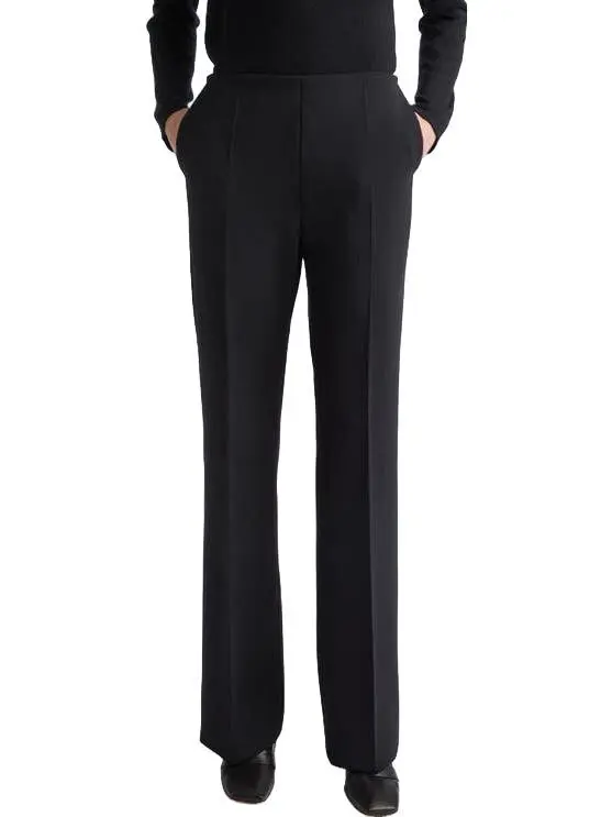 Max Mara Morata Stretch Virgin Wool Flare Leg Pants - Black