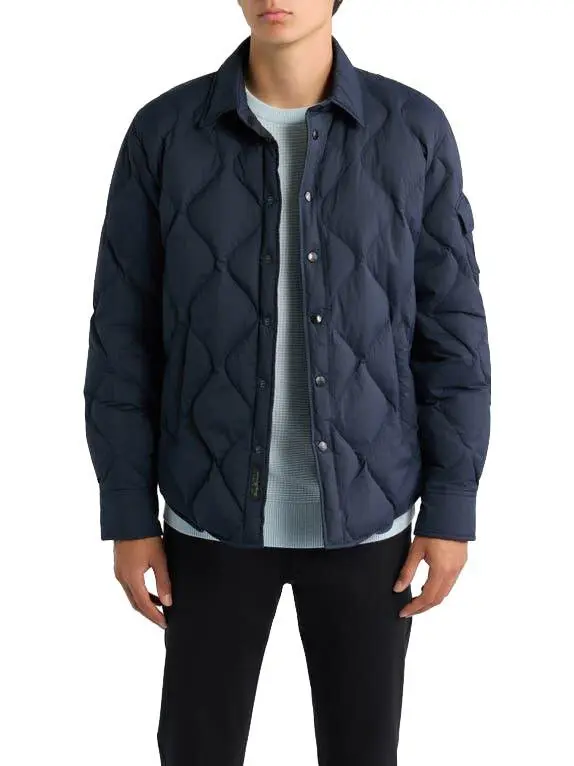 Rag & Bone Dane Quilted Shirt Jacket - Navy