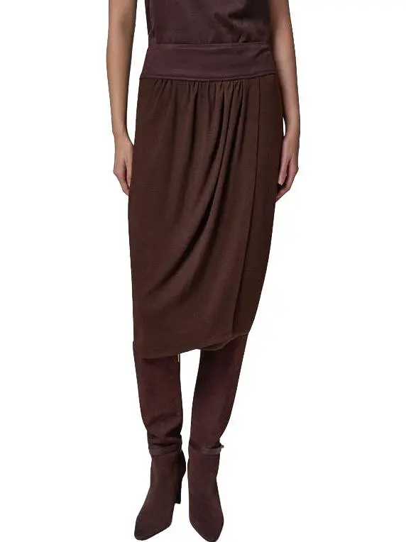 Donna Karan New York Mixed Media Midi Skirt - Espresso