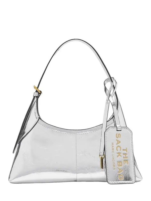 Marc Jacobs The Small Crinkle Leather Belted Sack Bag - Silver