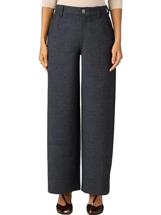 Wit & Wisdom Whitney Skyrise Flat Front Wide Leg Pants - Navy