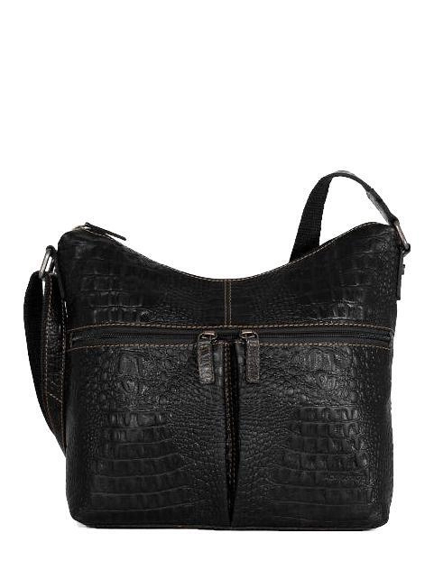 JACK GEORGES Hornback Croco Hobo Bag - Black