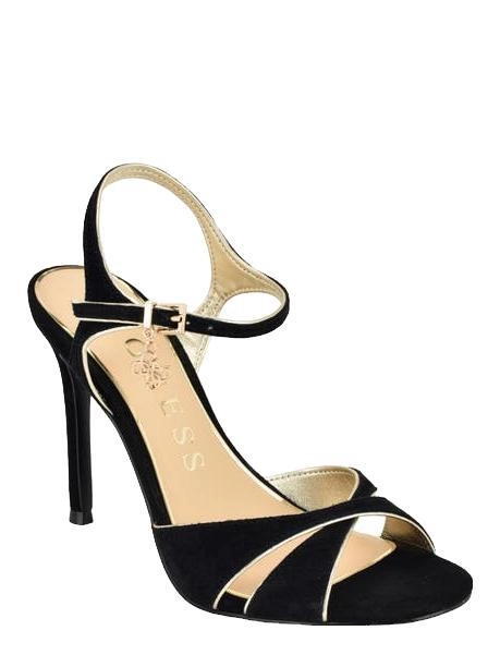 Guess Chaylen Leather Stiletto Sandal - Black