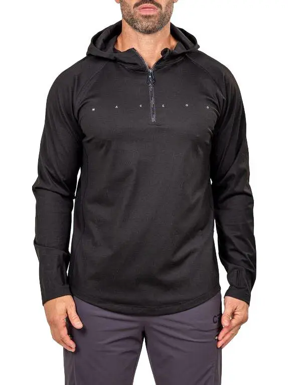 MACEOO Performance Athletic Quarter-zip Hoodie - Black