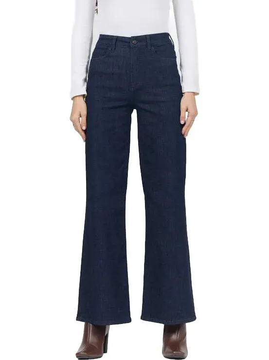 DEAR JOHN Fiona Raw Hem High Waist Wide Leg Jeans - Zodiac