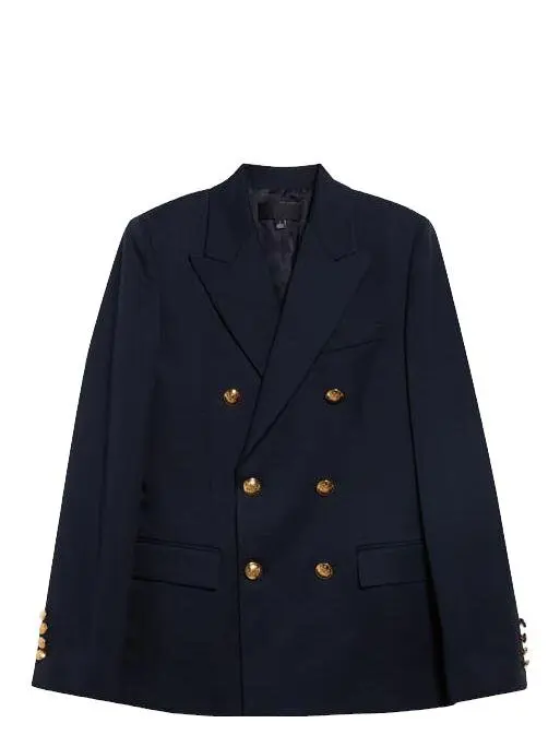NILI LOTAN Bruni Double Breasted Virgin Wool Jacket - Midnight