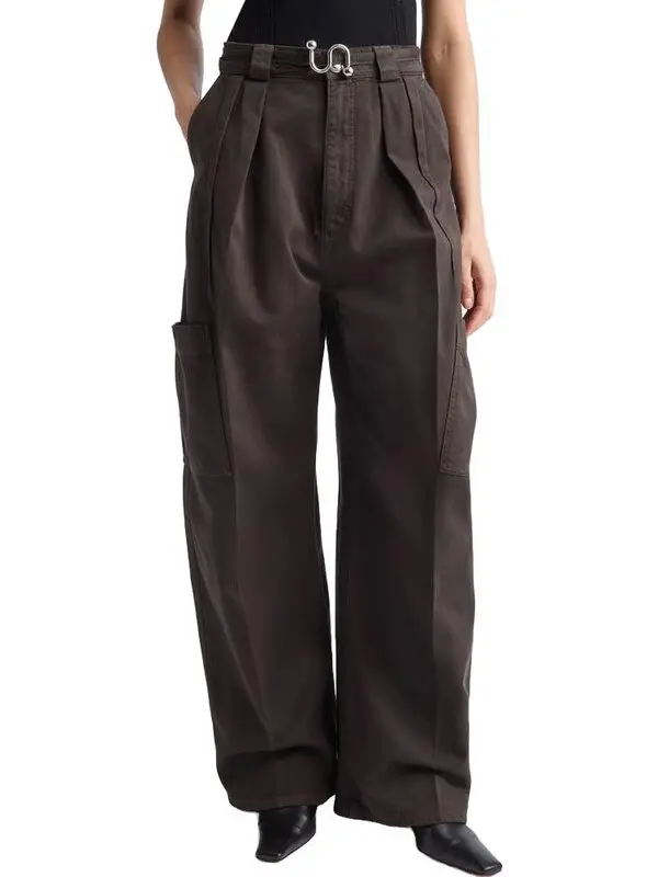 Sportmax Oversize Cargo Barrel Leg Pants - Chocolate