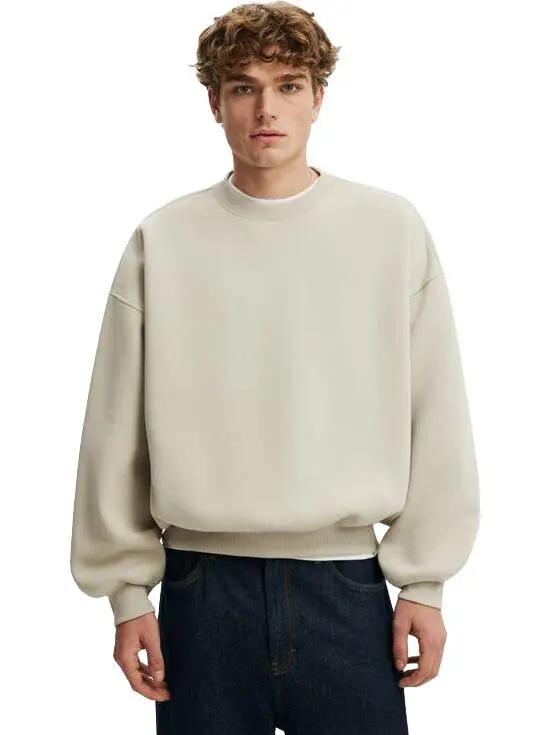 COTTON ON Relaxed Crew Sweater - Stone