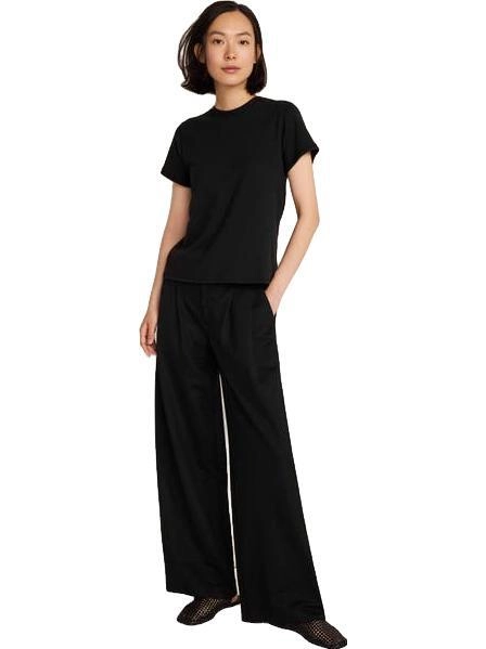 HAVEN WELL WITHIN Double Knit Pleated Wide Leg Trousers - Black