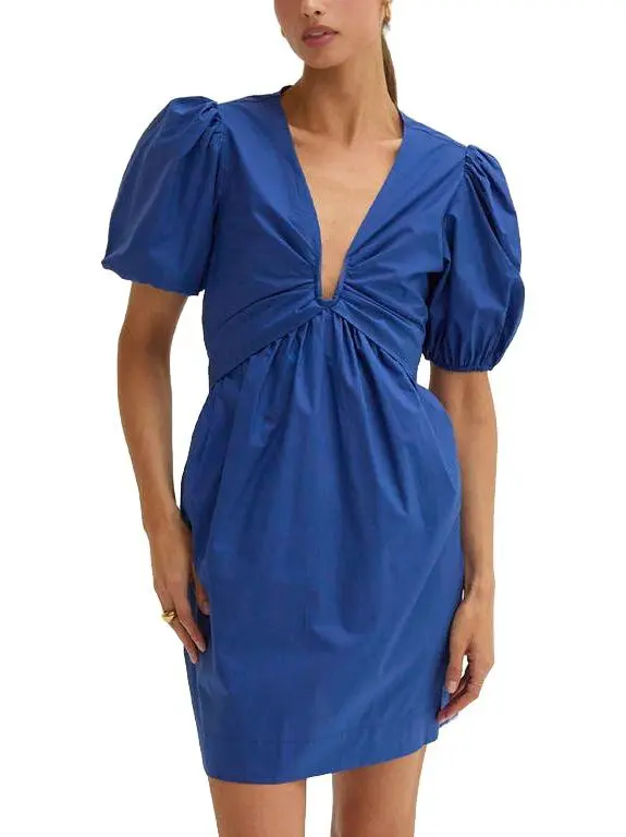 CRESCENT Poplin U-wire Mini Dress - Cobalt