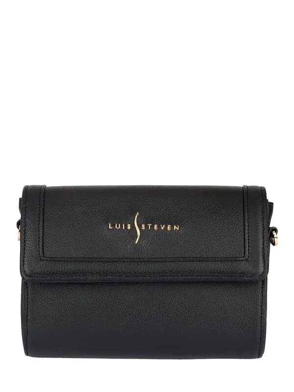 LUIS STEVEN Charley Leather Crossbody Bag - Black