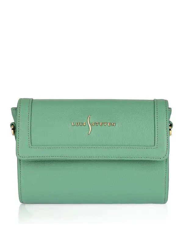 LUIS STEVEN Charley Leather Crossbody Bag - Sage