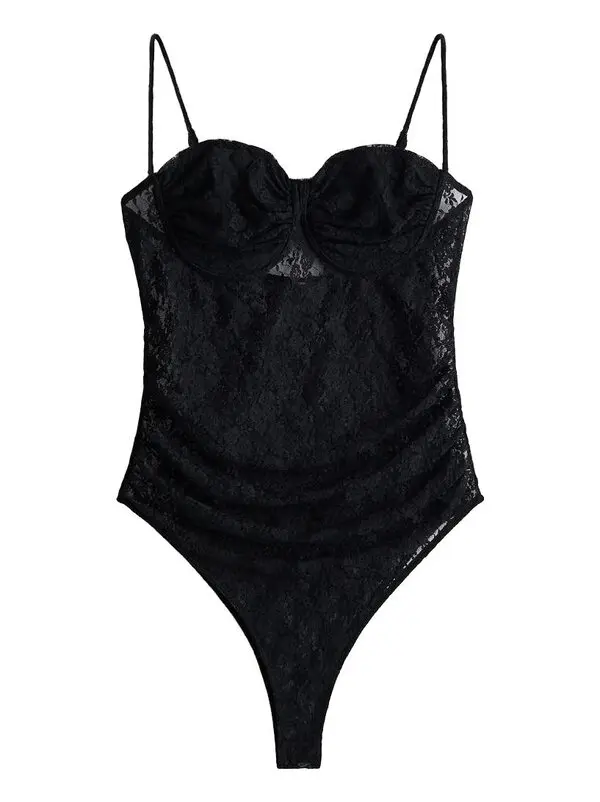 H&M Lace Thong Bodysuit - Black