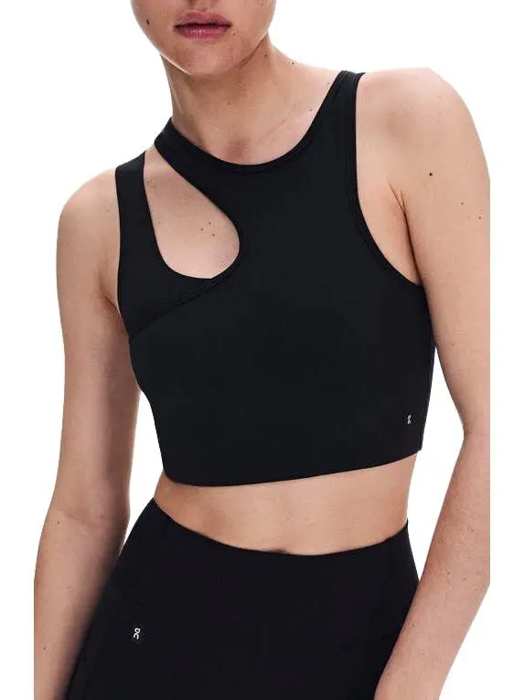 On Studio Asymmetric Crop Tank - Black