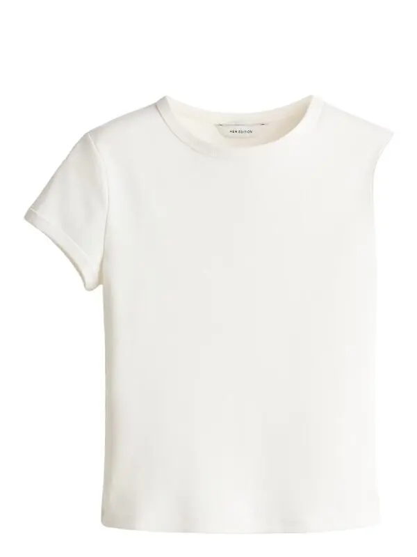 H&M Ribbed T-shirt - Cream