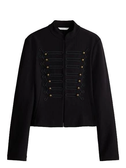H&M Crêpe Jersey Jacket With Decorative Trim - Black