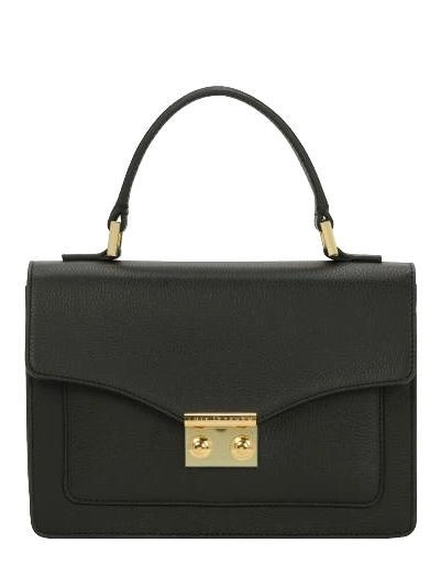 LUIS STEVEN Emma Leather Satchel - Black