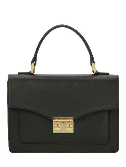 LUIS STEVEN Emma Leather Satchel - Black