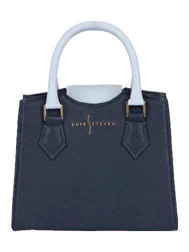 LUIS STEVEN Mini Tote In Pebble Leather - Blue