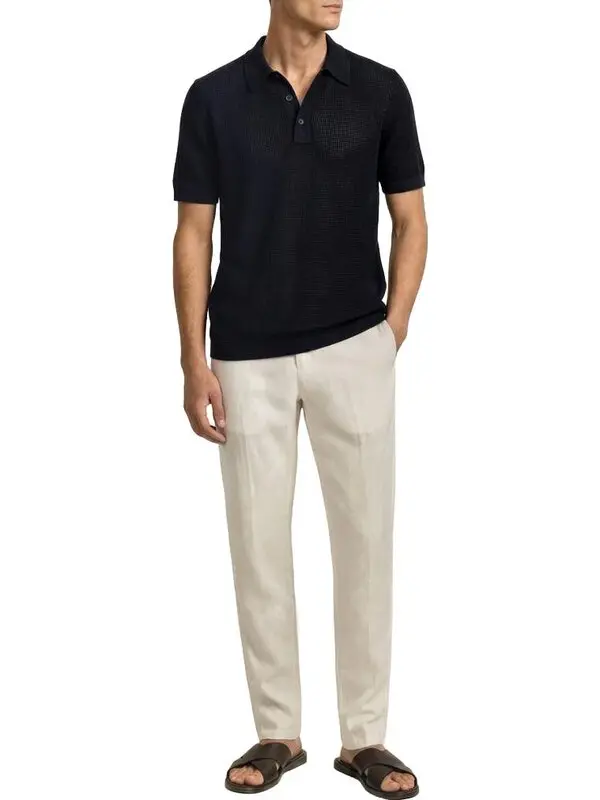 Orlebar Brown Keeling Classic Fit Cotton Silk Knitted Shirt - Night Iris