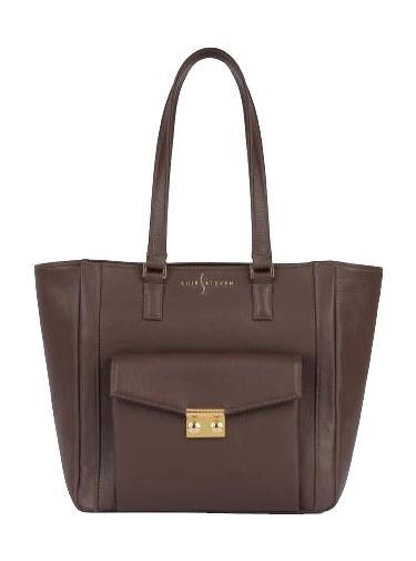 LUIS STEVEN Classic Tote With Front Lock - Brown