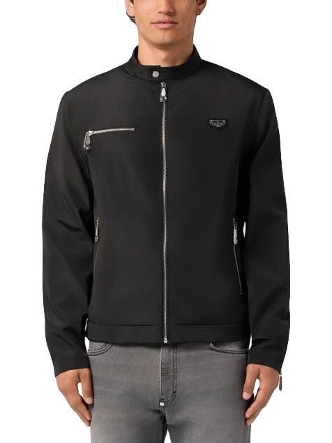 Philipp Plein Nylon Moto Jacket - Black