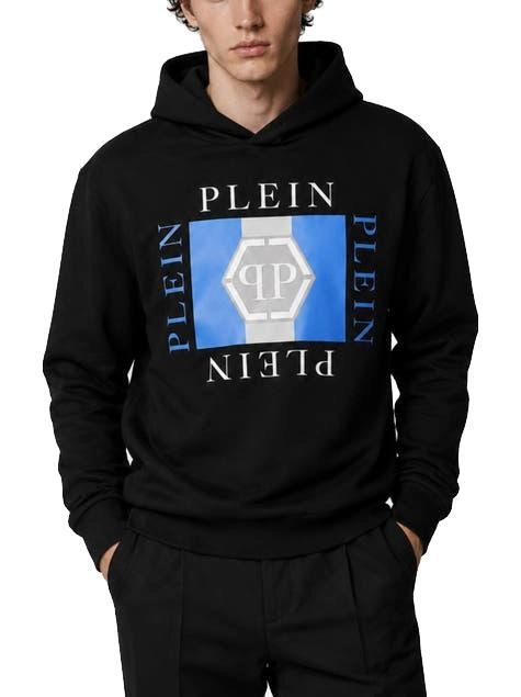 Philipp Plein Graphic Logo Cotton Hoodie - Black
