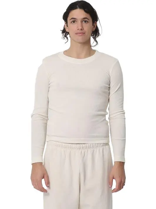 EVERYBODY.WORLD Rib Long Sleeve T-shirt - Natural