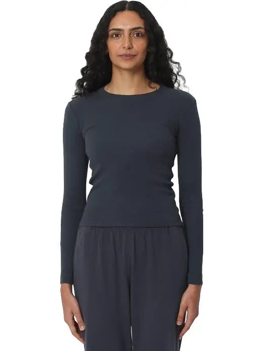 EVERYBODY.WORLD Rib Long Sleeve T-shirt - Slate