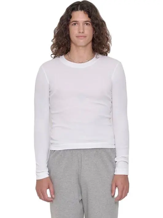 EVERYBODY.WORLD Rib Long Sleeve T-shirt - White