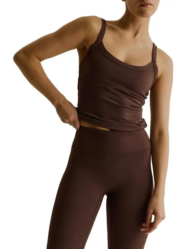 H&M Shelf Bra Sports Tank Top With Softmove - Choco Mocha