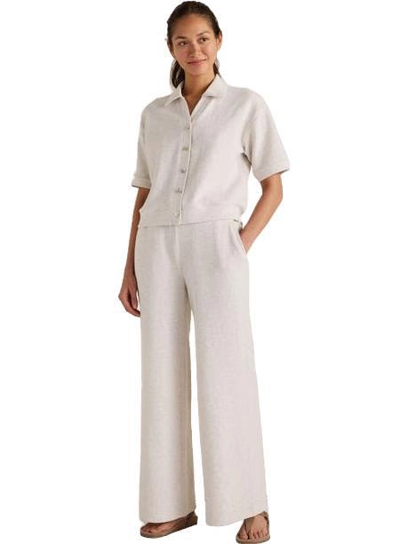 HAVEN WELL WITHIN Ottoman Rib Relaxed Pants - White Oak Hthr