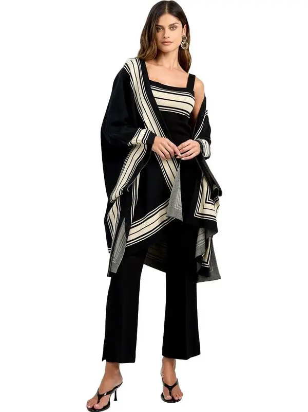 Trina Turk Villas Poncho - Black