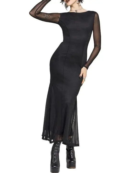 DISTURBIA Ebonine Backless Maxi Dress - Black