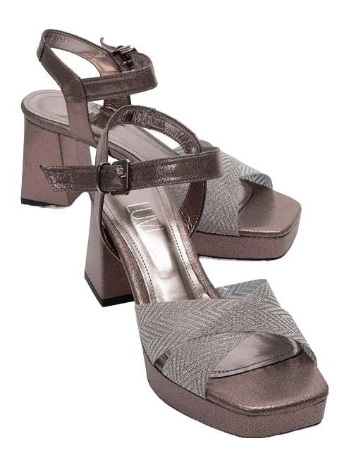 PROLOGUE SHOES Bavena Platform Block Heel Sandal - Platinum