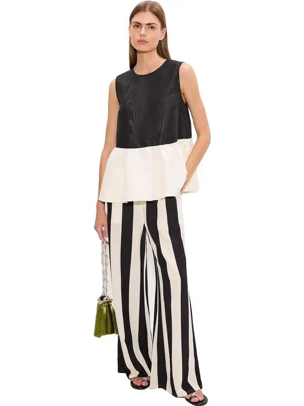 SIMONMILLER Iris Moiré Top - Black/bone