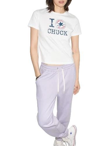 CONVERSE I Love Chuck Crewneck T-shirt - White 10a