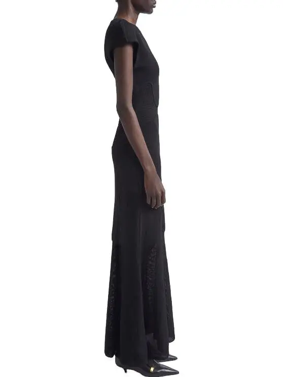Proenza Schouler Maissa Stretch Crepe & Mesh Gown - Black