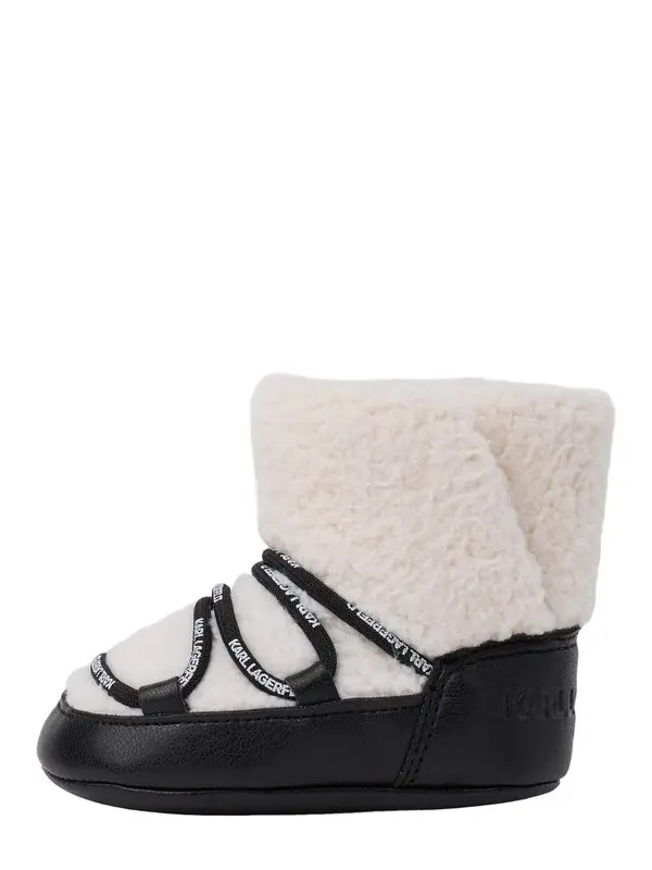 Karl Lagerfeld Faux-shearling Baby Booties - Black